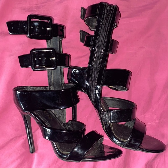Shoes | Leather Heels With Buckles | Poshmark